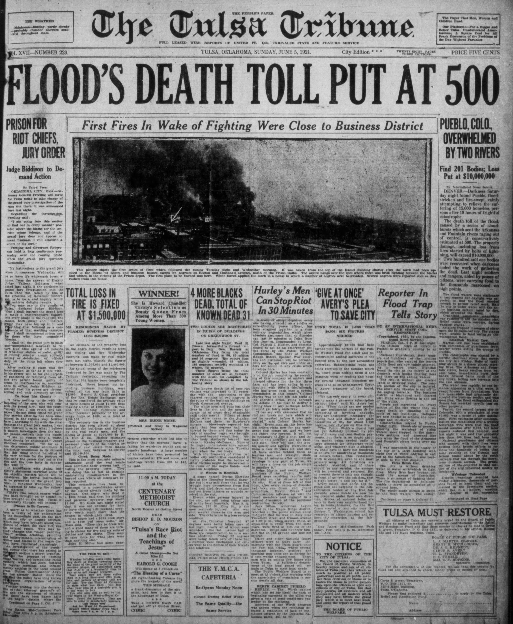 Tulsa Race Massacre from the Tulsa Tribune, June 1-9, 1921 ...
