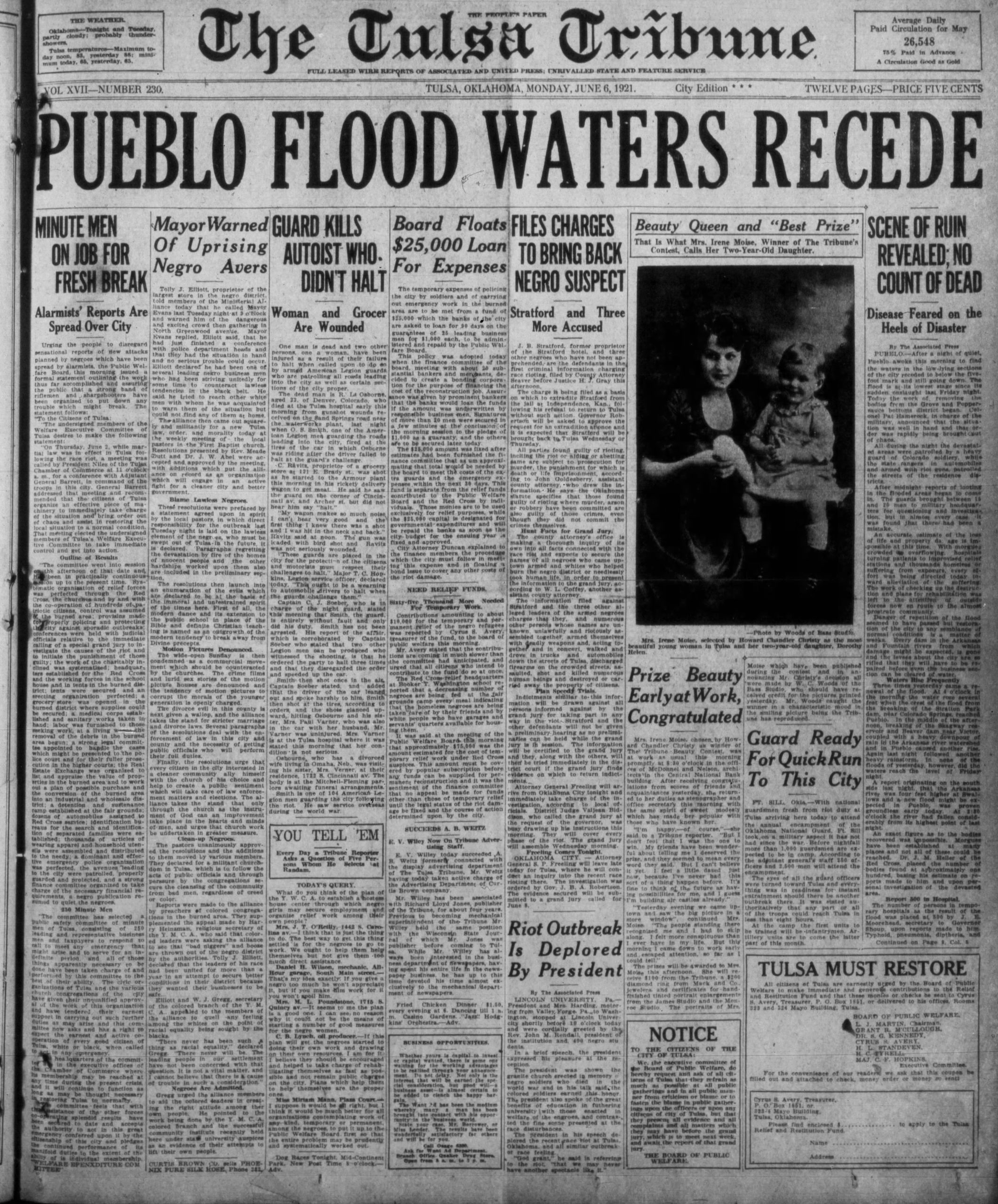 Tulsa Race Massacre from the Tulsa Tribune, June 1-9, 1921 ...