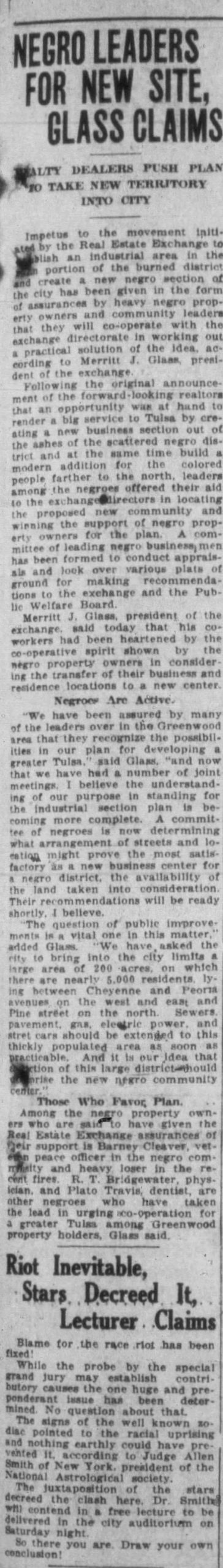 Tulsa Race Massacre from the Tulsa Tribune, June 1-9, 1921 ...